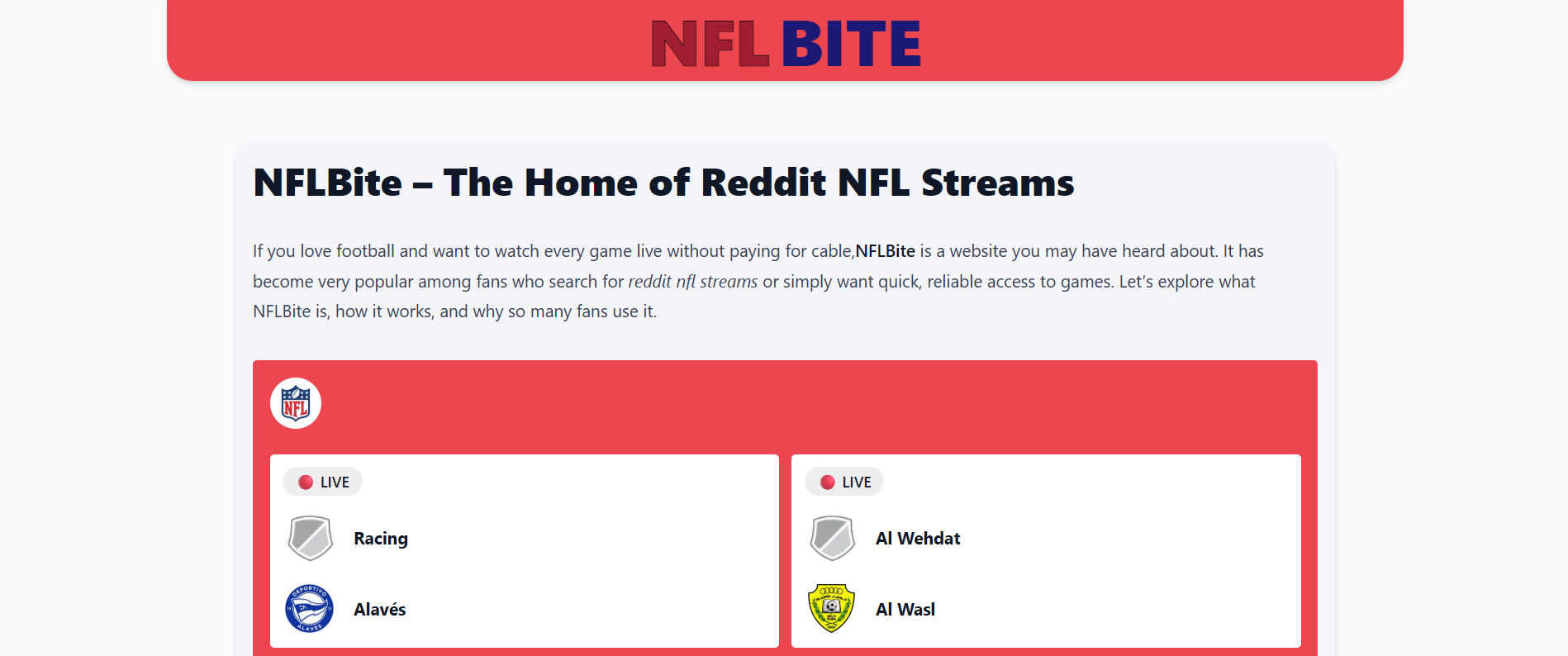 NFLBite – Reddit NFL Streams, Scores & Highlights